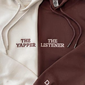 Embroidered Couple Sweatshirt: the Listener & Yapper Matching Shirts - Etsy