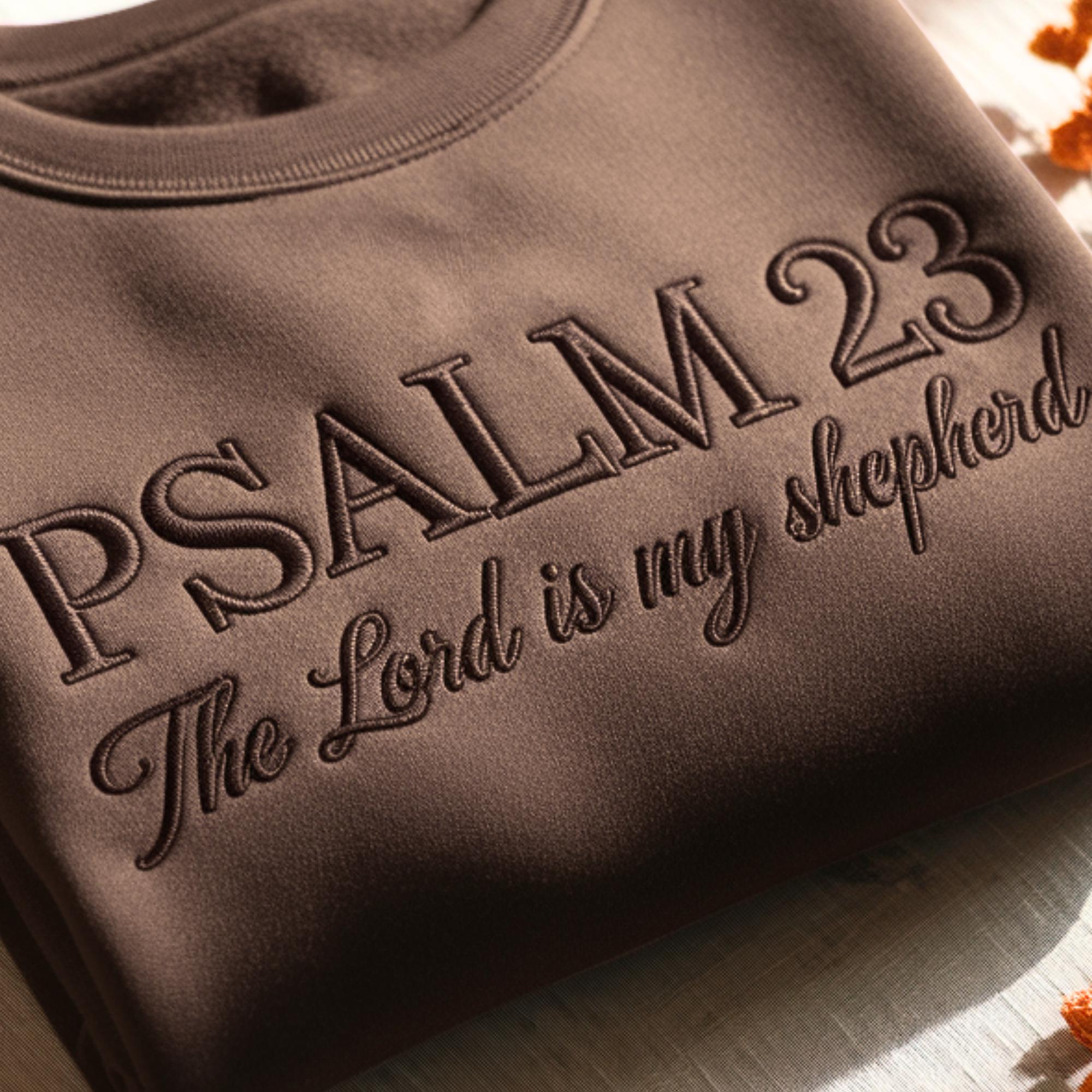 Psalm 23 Embroidered Sweatshirt: Christian Bible Verse, Fall Faith - Etsy