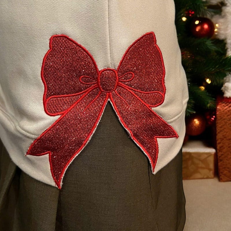 Side Bow Sweatshirt Applique - Etsy