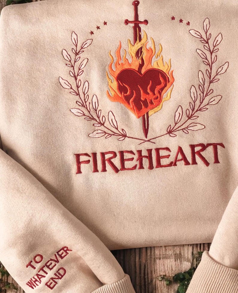 Fireheart Embroidered Sweatshirt: Throne of Glass Booktok Merch - Etsy