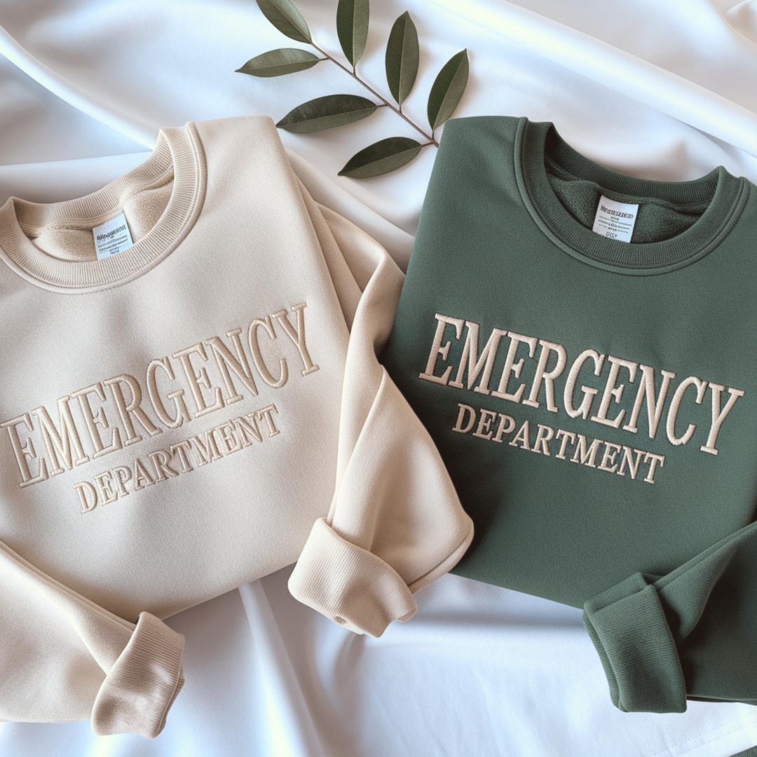 Embroidered Emergency Department Sweatshirt, ER Nurse Gift - Etsy