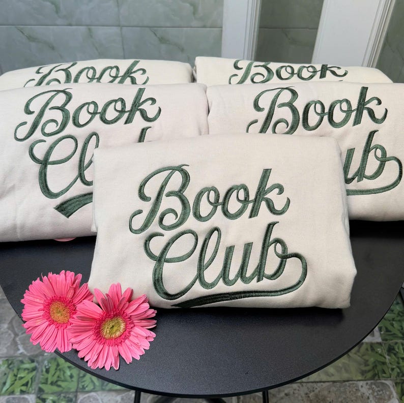 Embroidered Book Club Sweatshirt: Unisex Reading Gift - Etsy