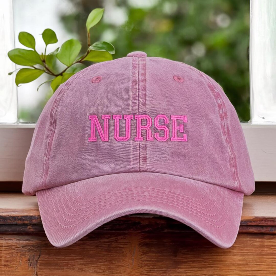 Nurse Embroidered Vintage Washed Hat - Nurse Embroidered Nursing ...