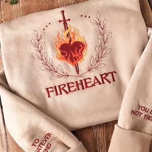 Fireheart Embroidered Sweatshirt: Throne of Glass Booktok Merch - Etsy