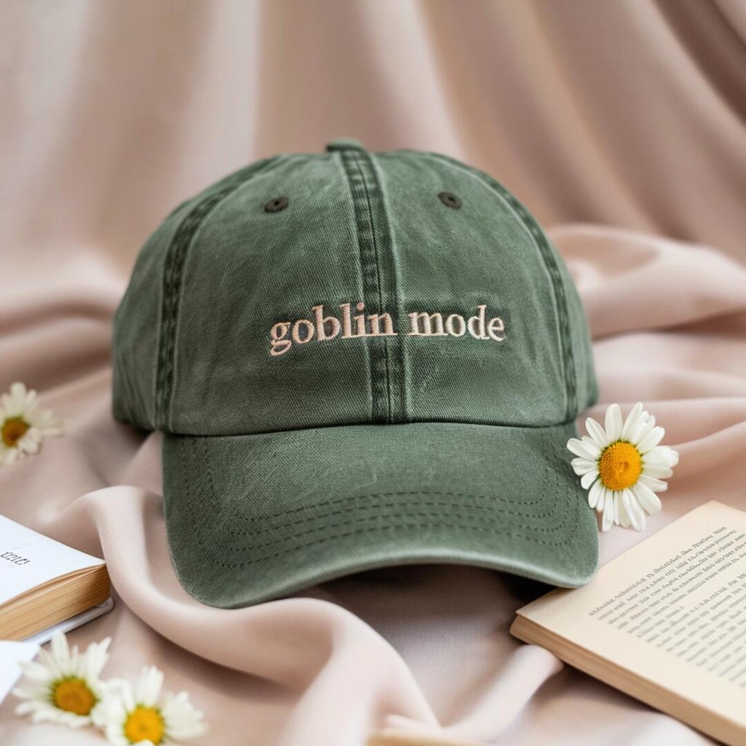 Goblin Mode Embroidered Dad Hat - Vintage Washed Cotton Cap - Etsy