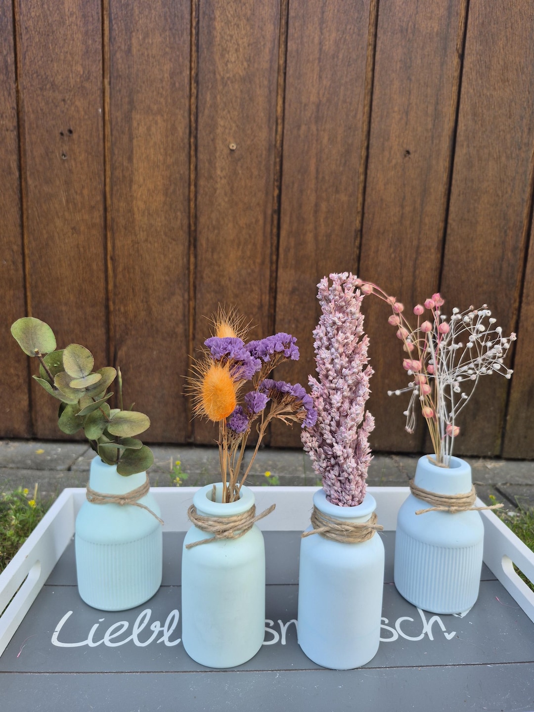 Mini Vase With Dried Flowers in Pastel Colors – Handmade Decoration ...