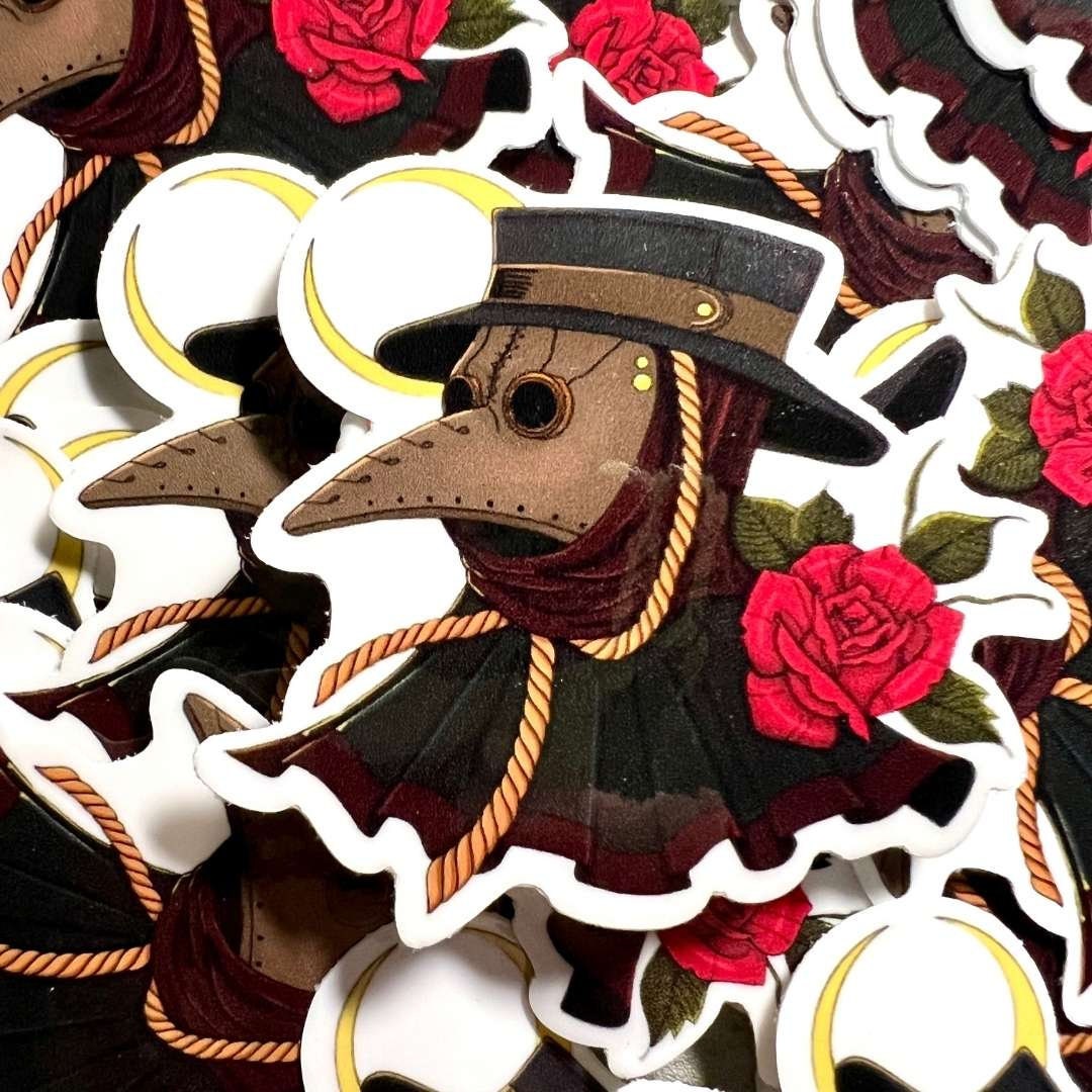Steampunk Plague Doctor Vinyl Sticker - 2.5" Decal, Weatherproof, Fade ...