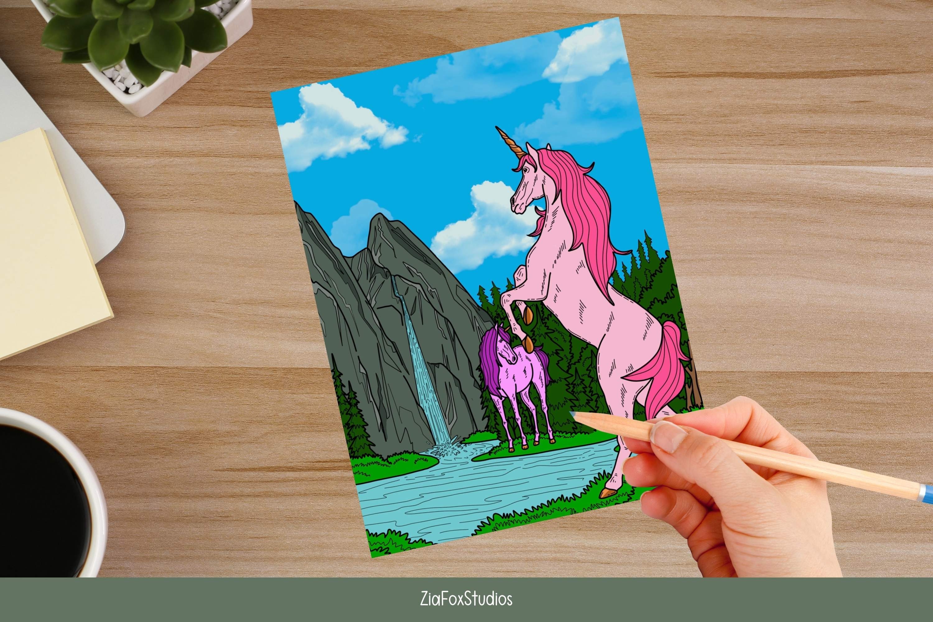 Unicorn Magic Coloring Pages | Digital Coloring Book | Unicorns and ...