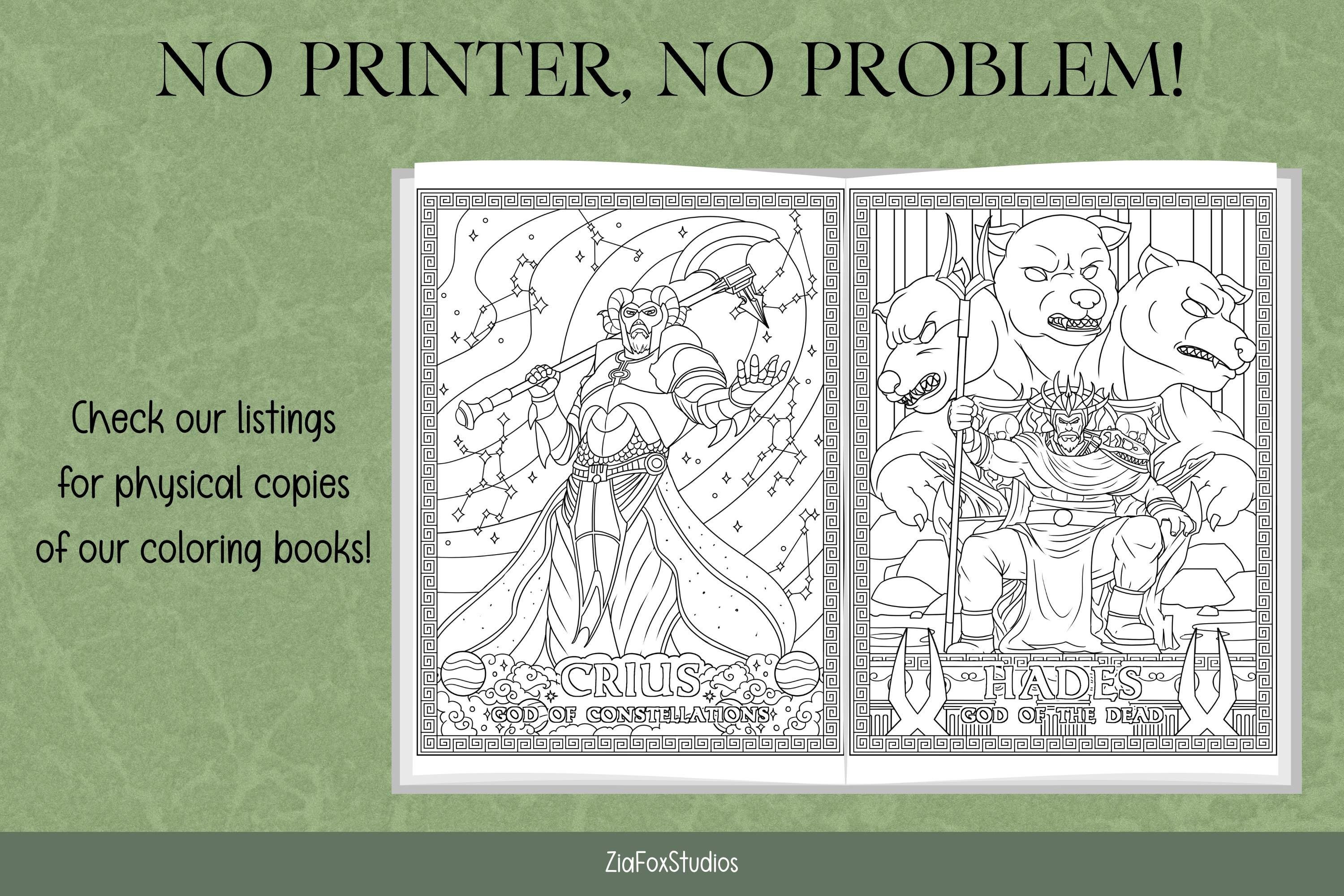 Greek Gods Mythology Coloring Book | 30 Pages of Powerful Masculine ...