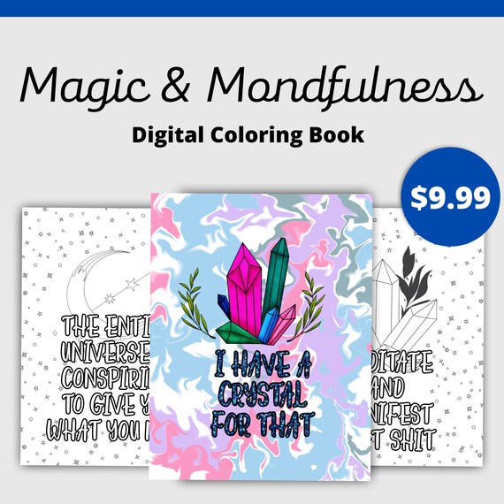MAGIC & MINDFULNESS Coloring Pages Digital Coloring Book | Etsy