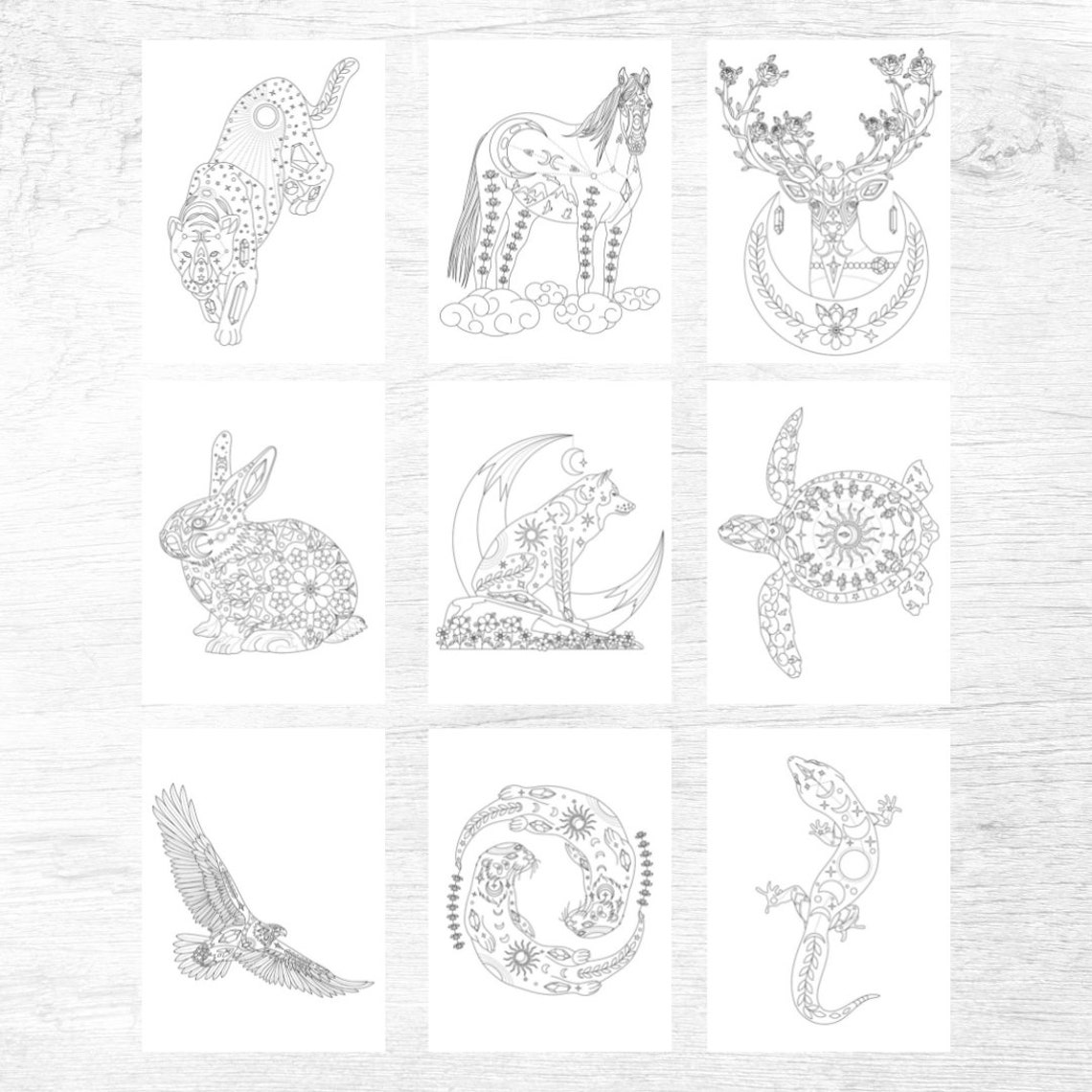 SPIRIT ANIMALS Coloring Pages Digital Coloring Book New - Etsy