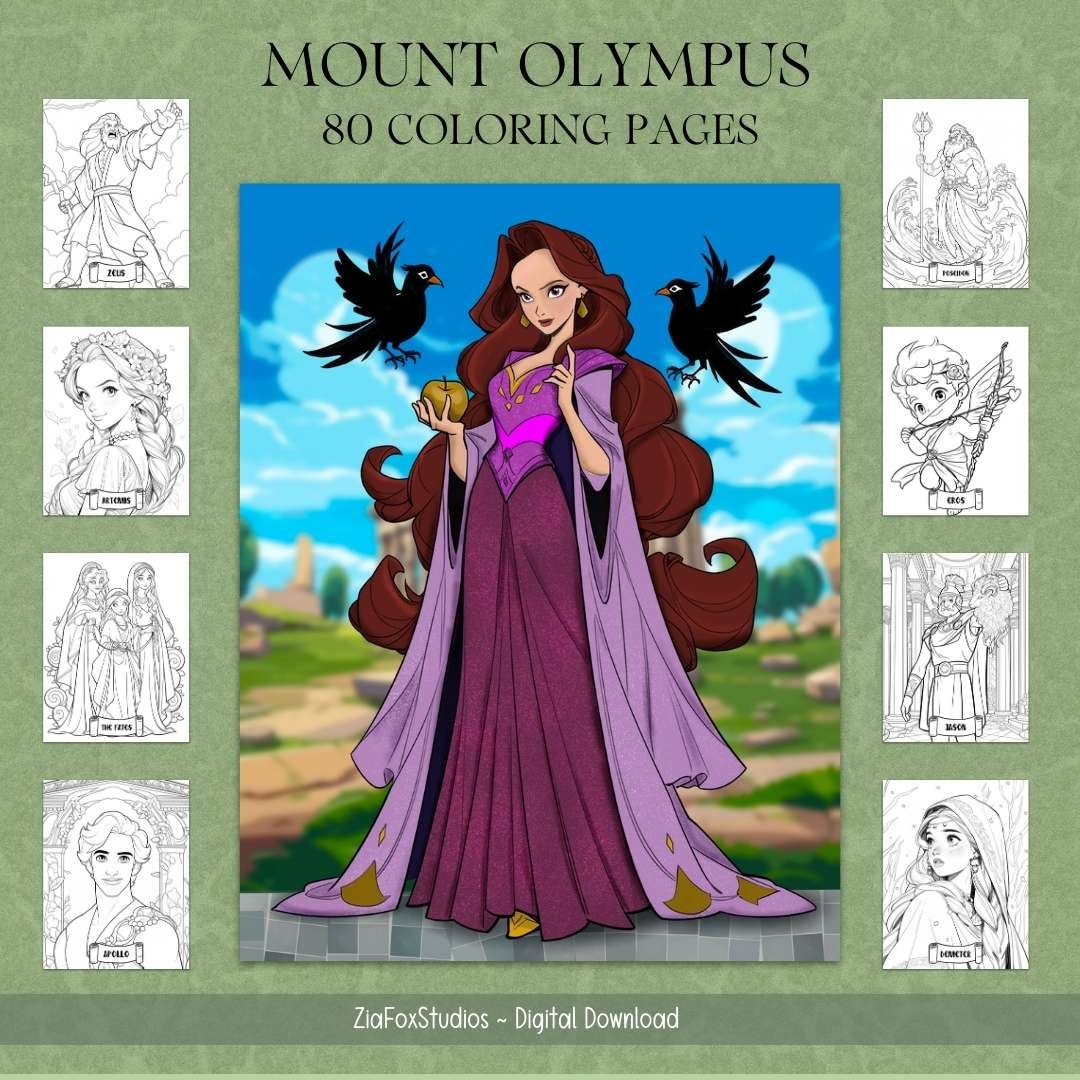 Greek Mythology Coloring Book | 80 Pages of Gods, Goddesses, Heroes ...