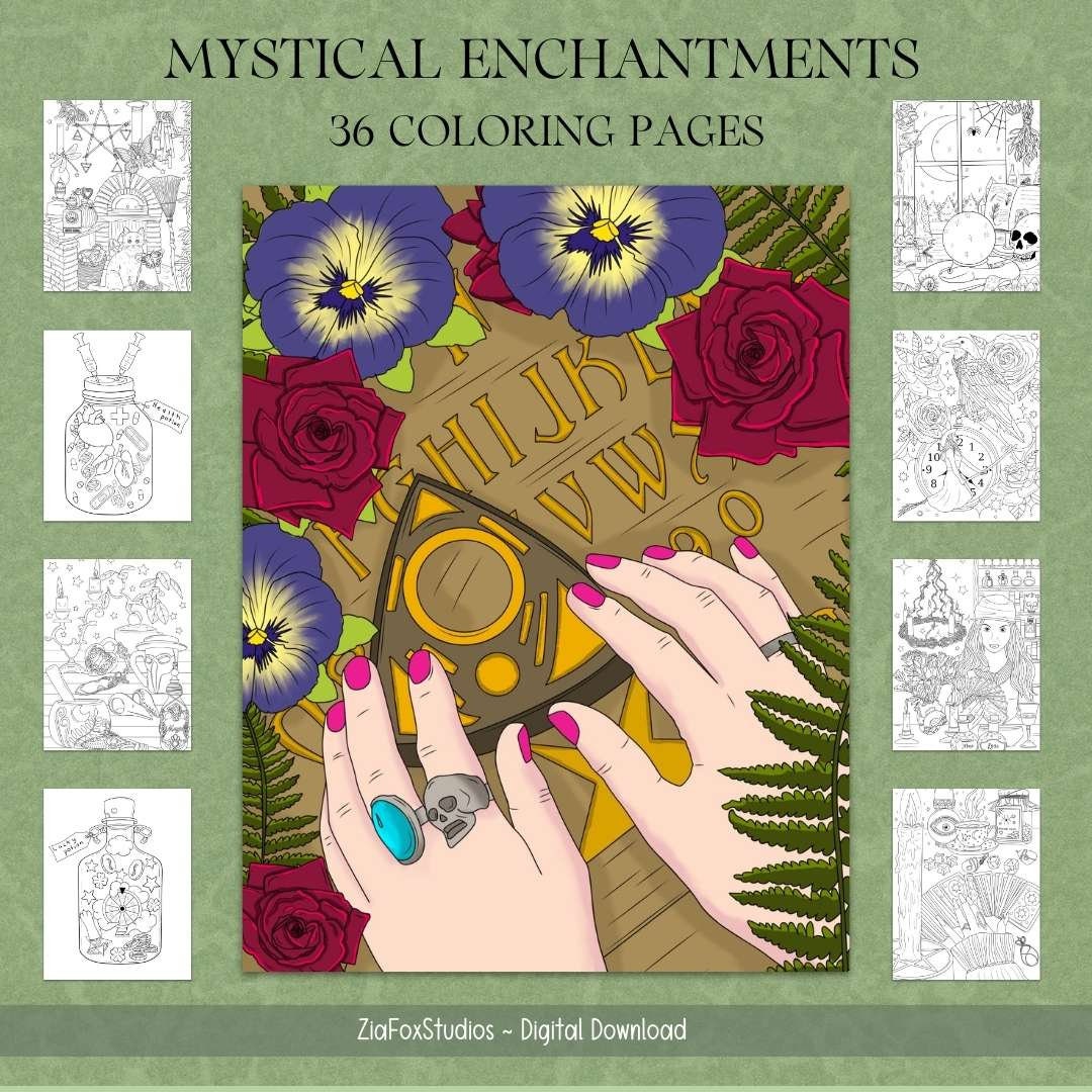 Wicca/pagan Coloring Book | 36 Pages of Magic and Knowledge | Crystals ...