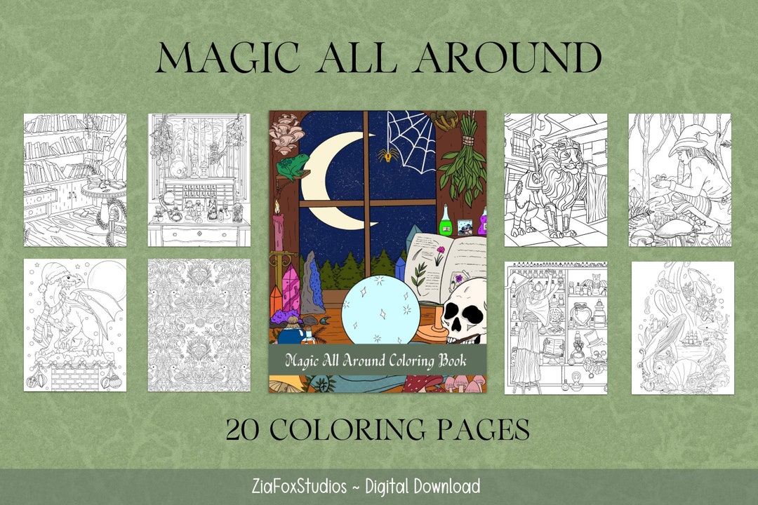 Magic All Around Coloring Pages Digital Coloring Book New - Etsy