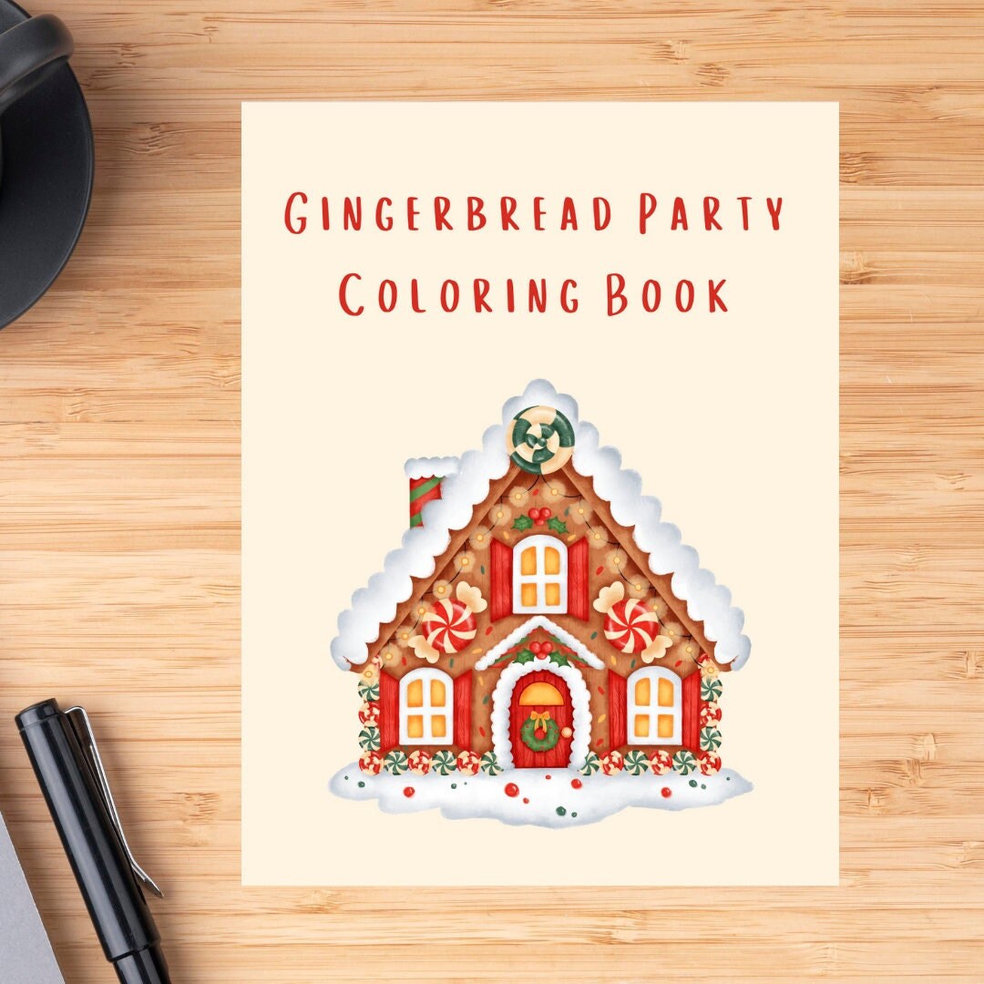 GINGERBREAD PARTY Coloring Book | Physical Copy | Print on Demand ...