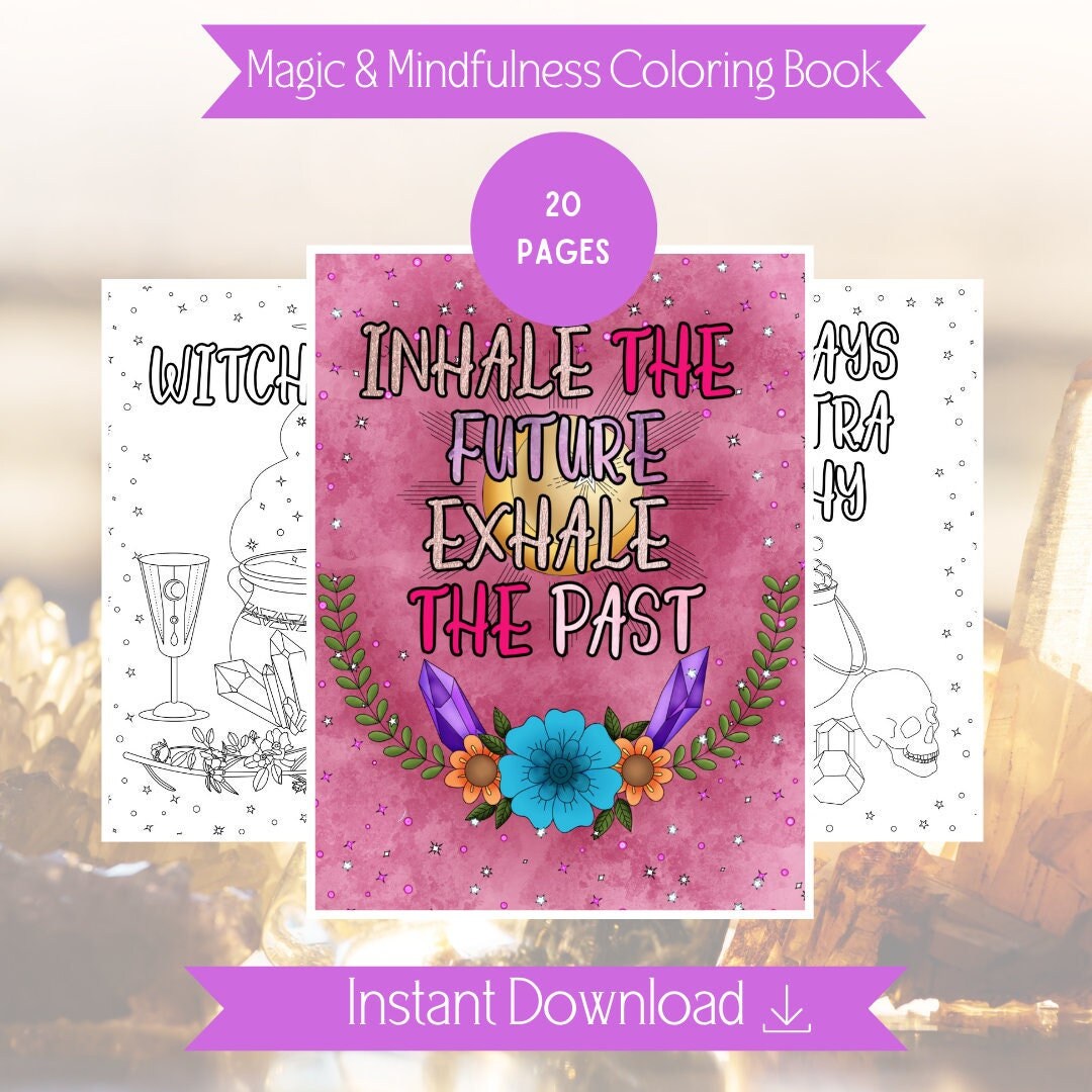 MAGIC & MINDFULNESS Coloring Pages digital Coloring Book - Etsy