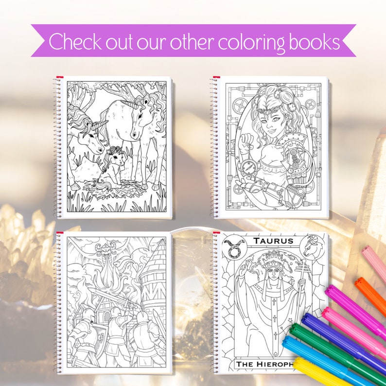 MAGIC & MINDFULNESS Coloring Pages digital Coloring Book - Etsy