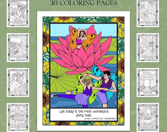 Printable Digital Coloring Page, Butterfly Scar Girl, Fantasy ...