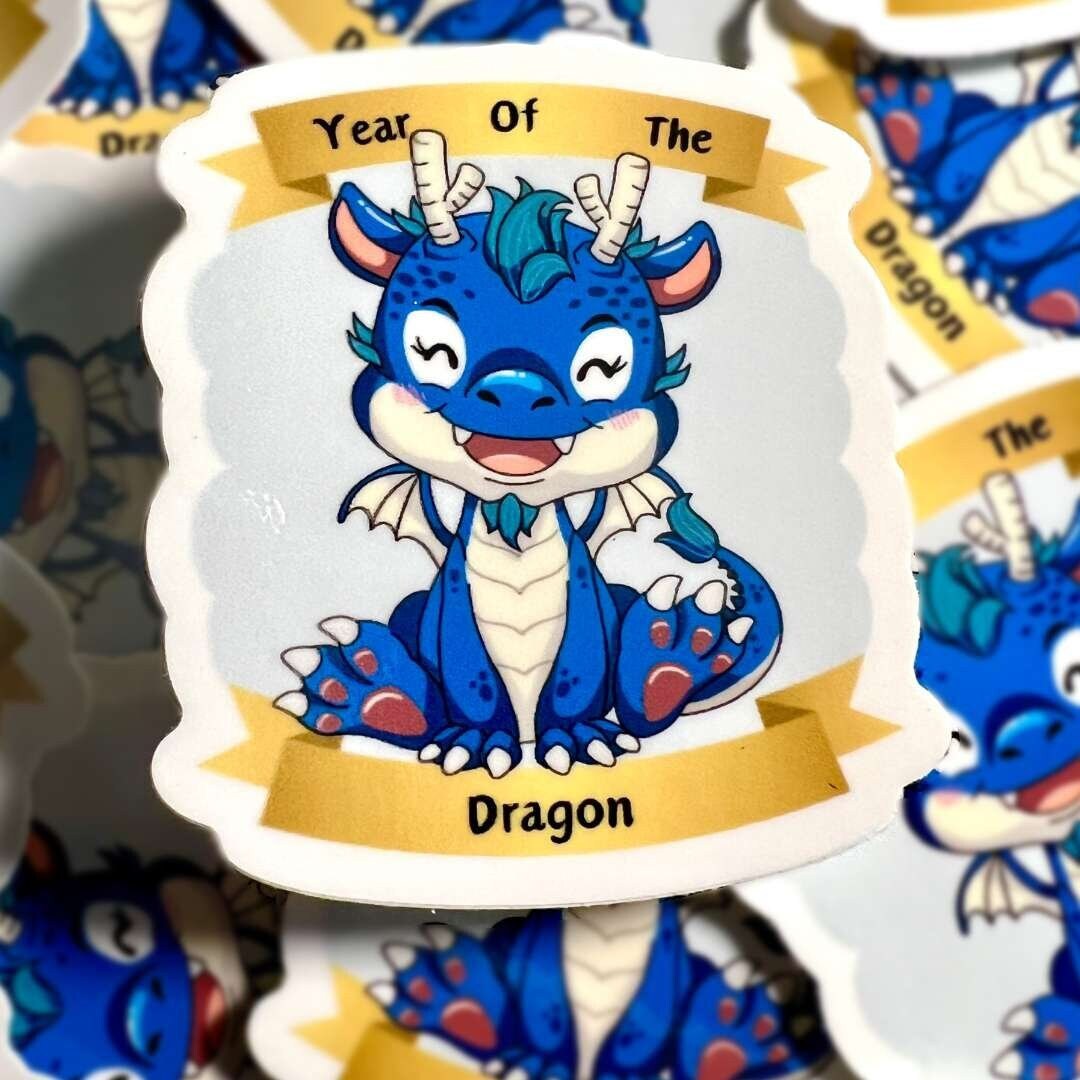Blue Dragon Sticker 2.75 Year of the Dragon, Eco-friendly Waterproof ...