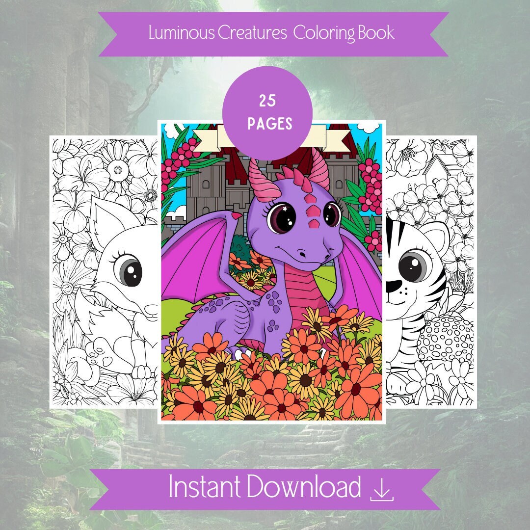 Luminous Creatures Oracle Coloring Companion Adorable Spirit - Etsy