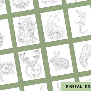 Spirit Animals Coloring Pages | Digital Coloring Book | New Age ...