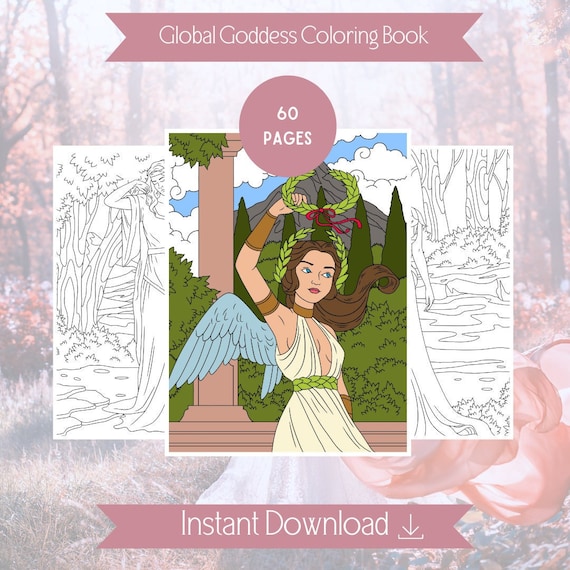 GLOBAL GODDESS Coloring Pages Digital Coloring Book Greek - Etsy