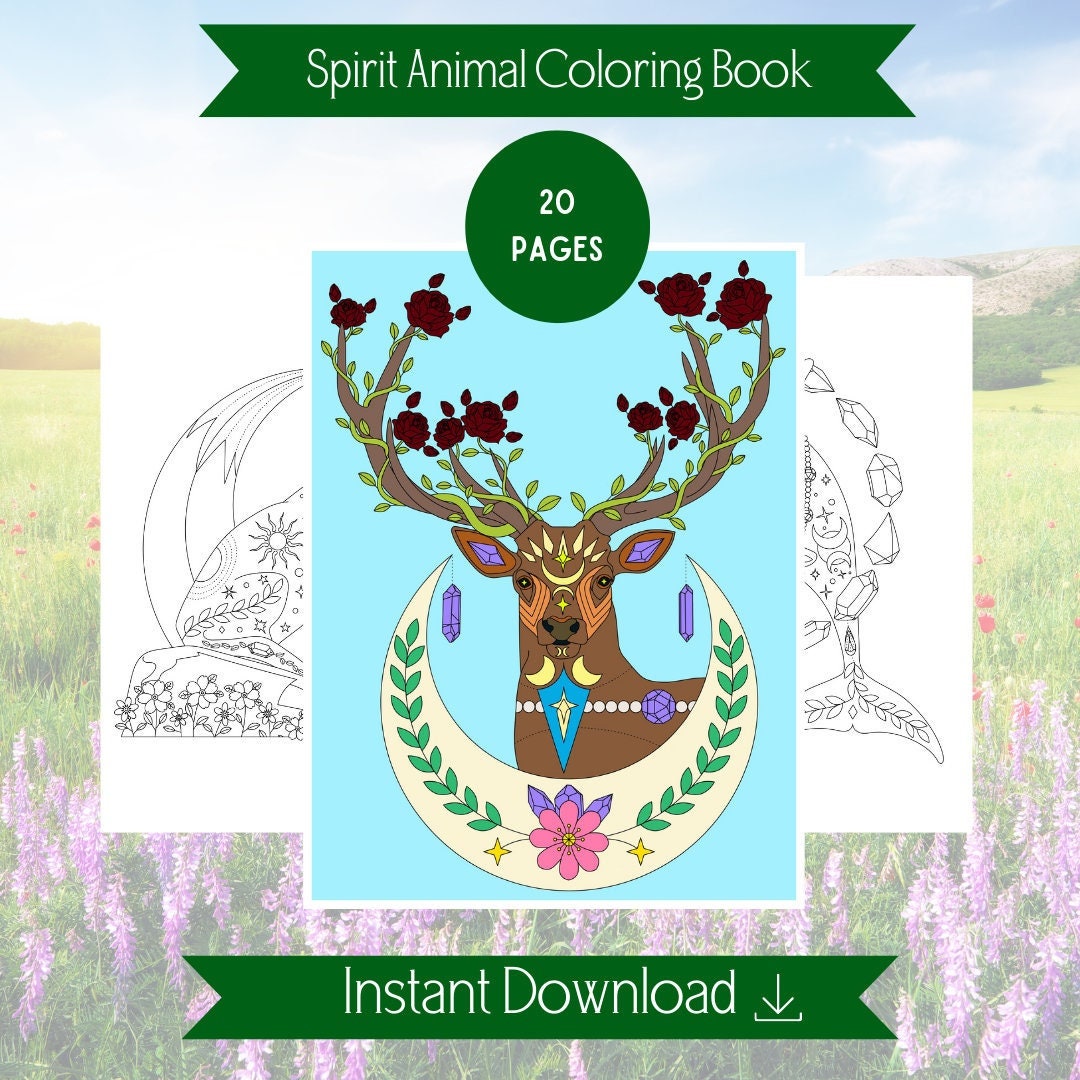 SPIRIT ANIMALS Coloring Pages Digital Coloring Book New - Etsy