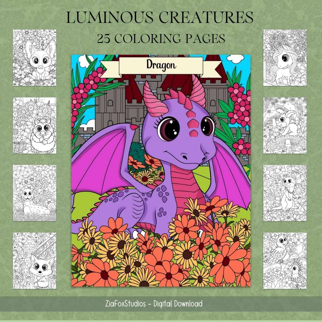 Luminous Creatures Oracle Coloring Companion | Adorable Spirit Animals ...