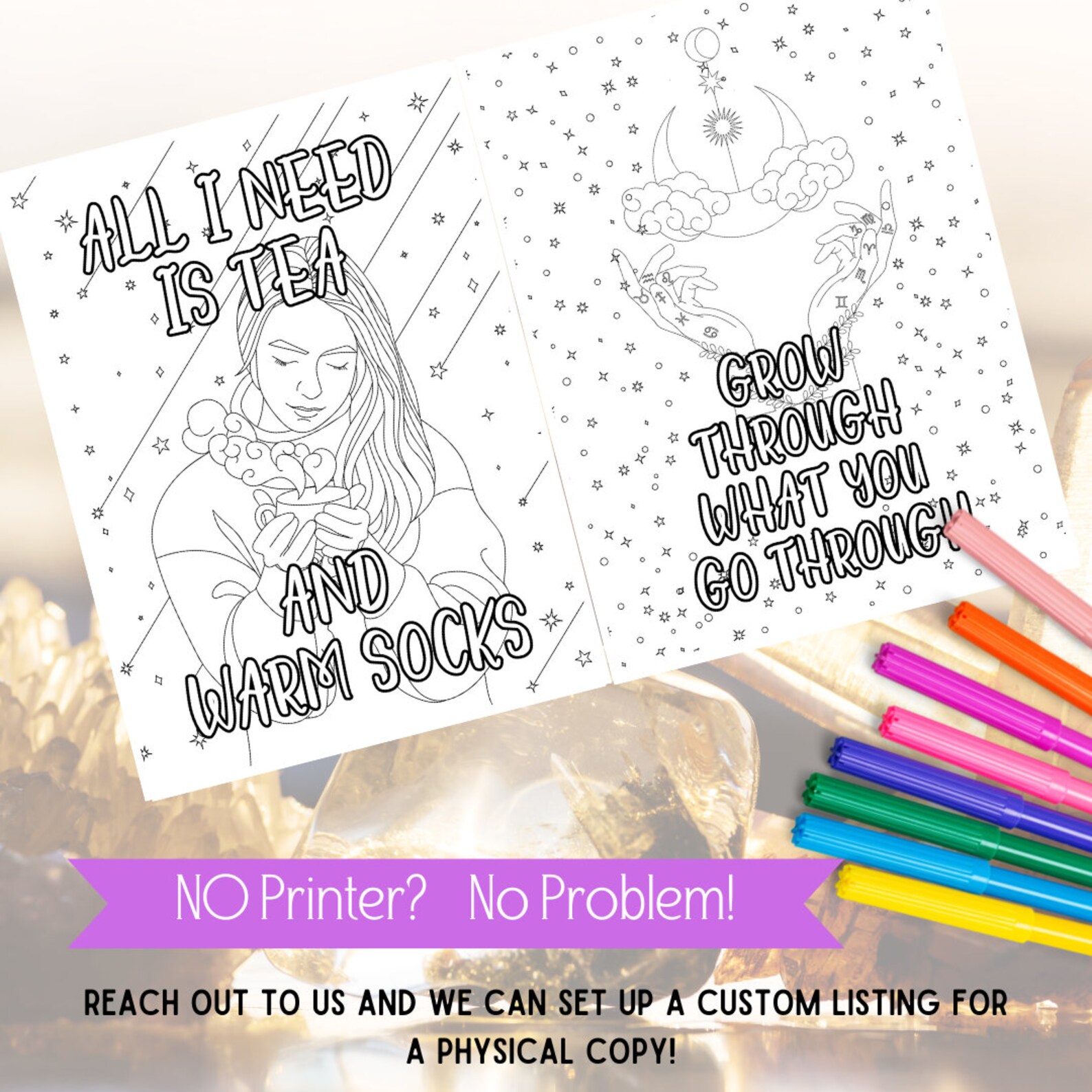 MAGIC & MINDFULNESS Coloring Pages digital Coloring Book - Etsy