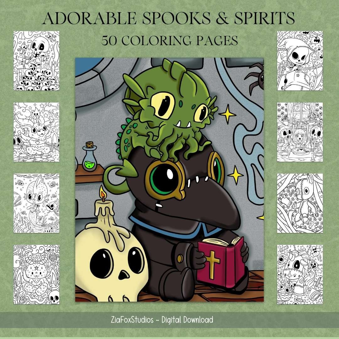 Spooks & Spirits Coloring Book | 50 Pages of Occult Cryptozoology ...