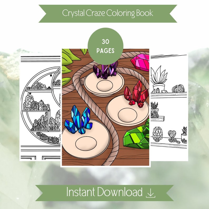 CRYSTAL CRAZE Coloring Pages Digital Coloring Book - Etsy