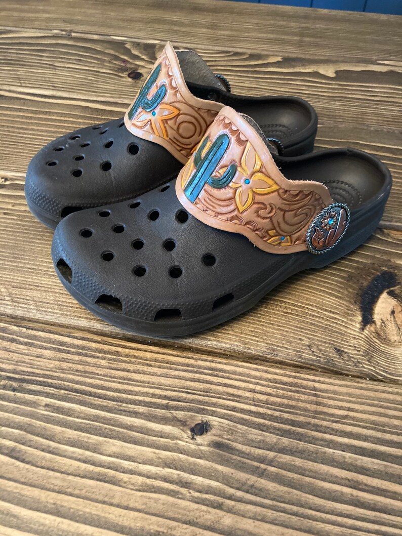 Made to Order Crocs Leather Tooled Straps - Etsy