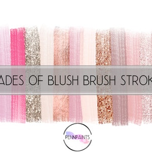 Shades of Blush Clip Art / Brush Stroke Clip Art/ Pink Blush Glitter ...