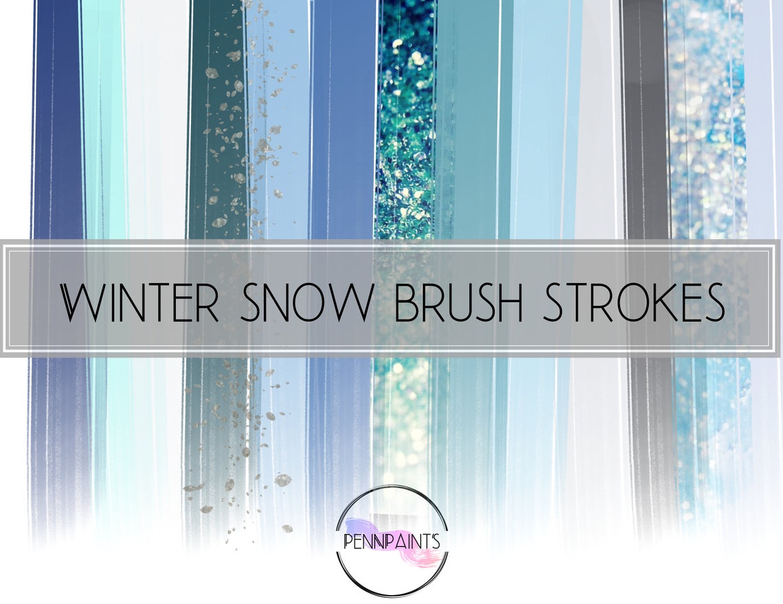 Brush Stroke Clip Art / Winter Snow Set / Christmas Clip Art ...