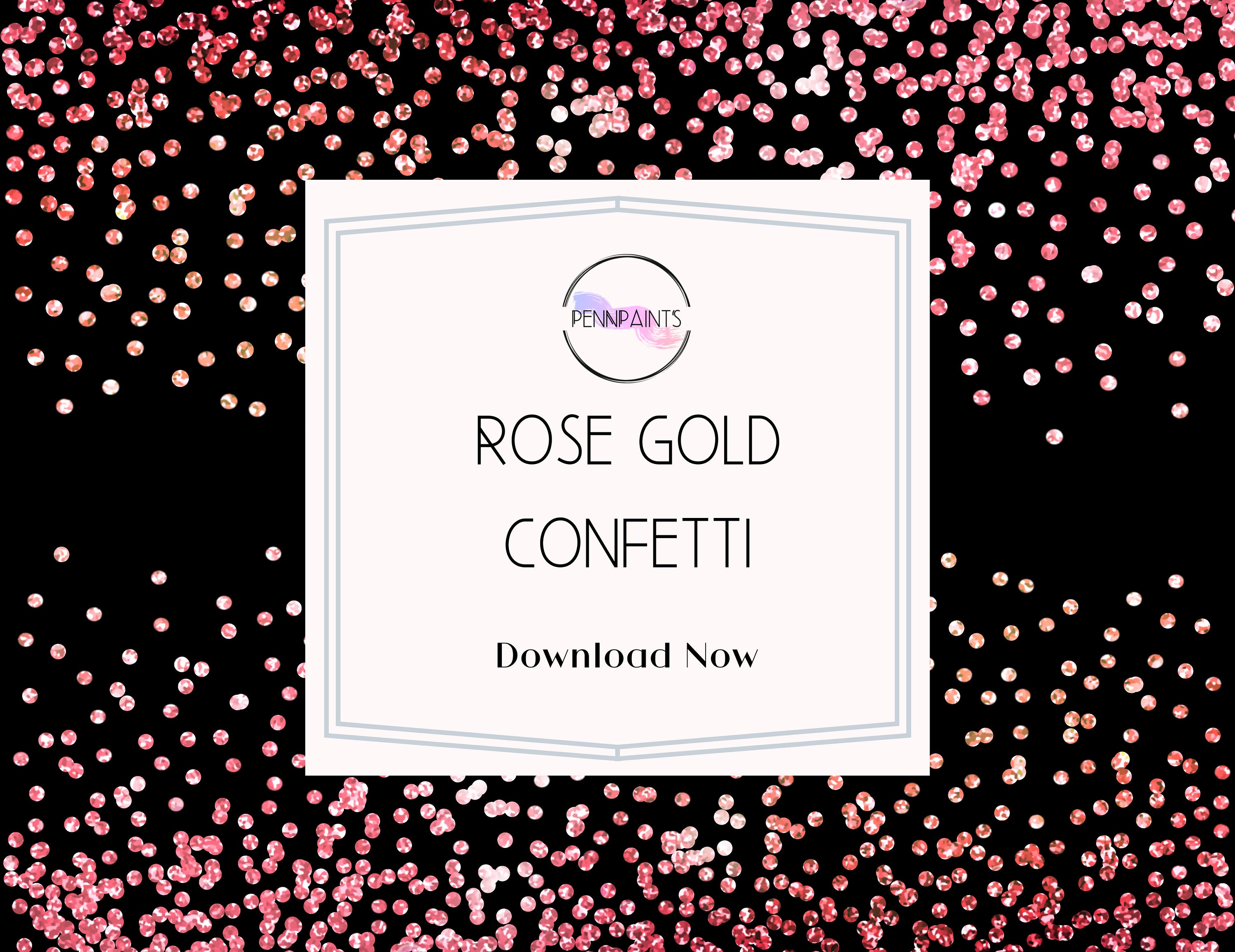 Rose Gold Confetti PNG / Set of 5 Different Rose Gold Confetti Borders ...