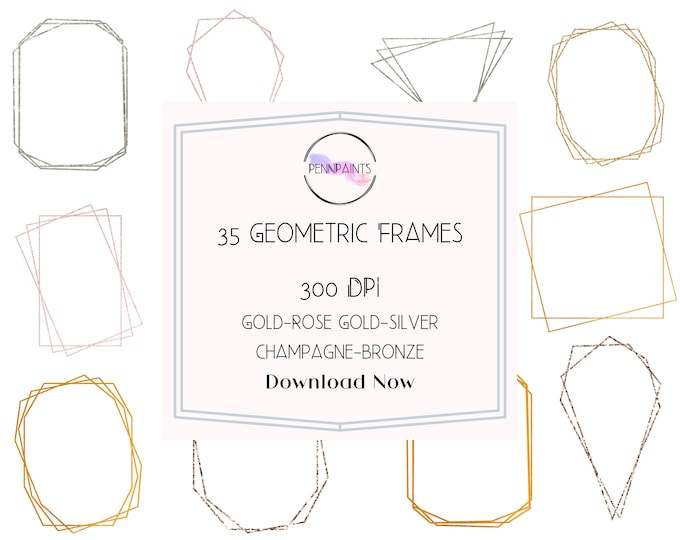 Geometric Frames / Polygonal Frames / PNG Transparent - Etsy