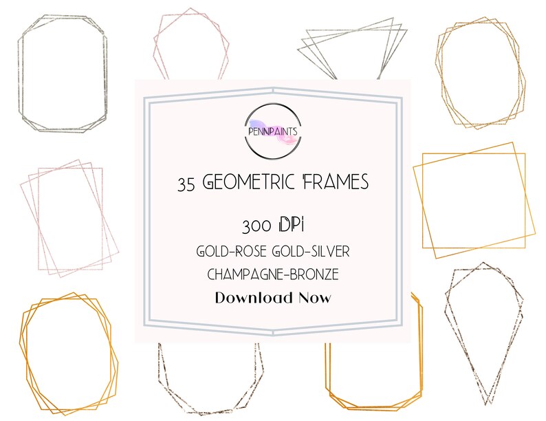 Geometric Frames / Polygonal Frames / PNG Transparent Background ...