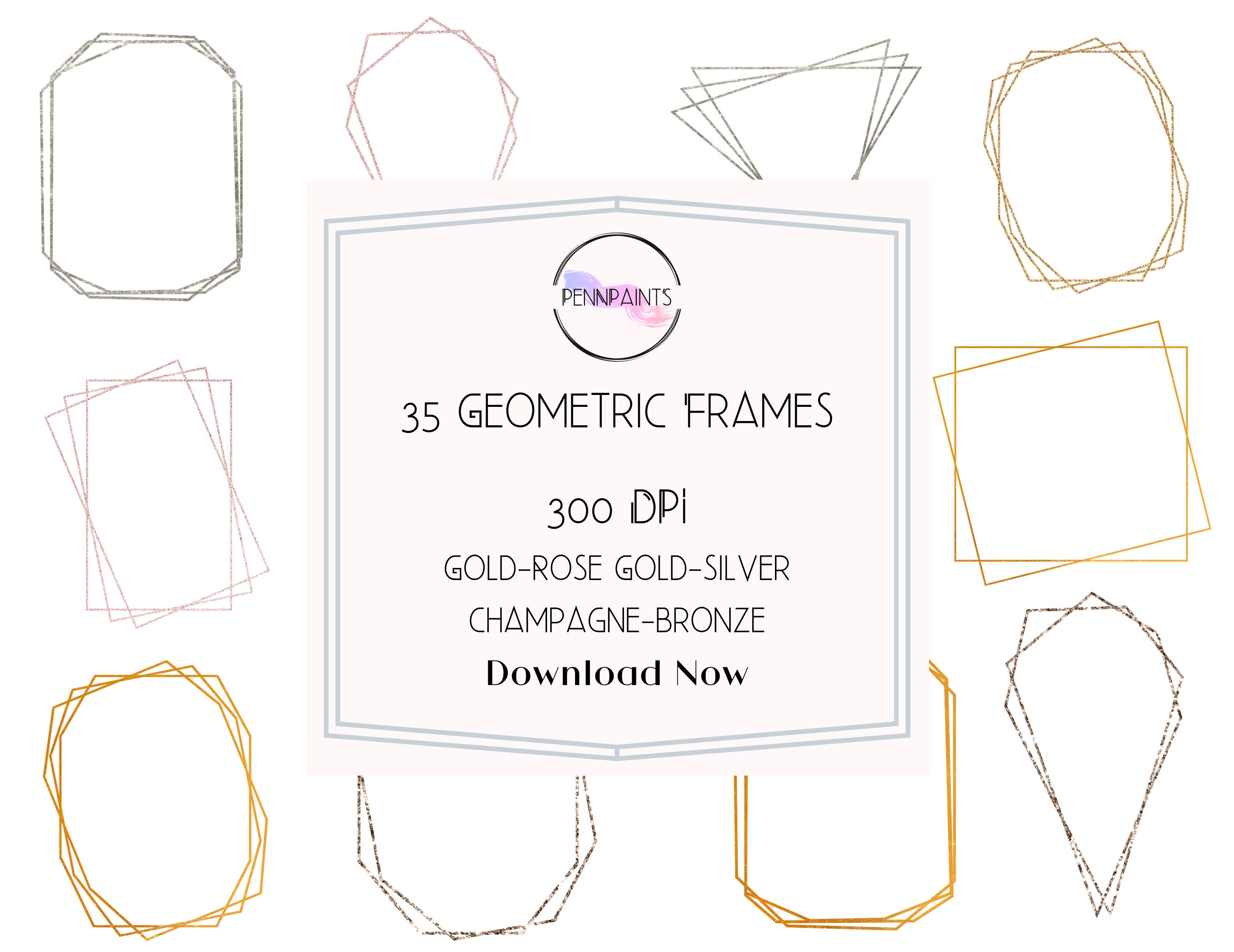 Geometric Frames / Polygonal Frames / PNG Transparent Background ...