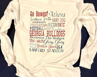 GEORGIA BULLDOGS Personalized Long Sleeve Shirt, University of Georgia ...