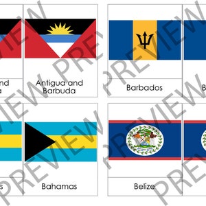 Flags of North America - 3-part Cards Montessori Nomenclature PDF ...