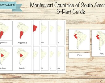Flags of North America 3-part Cards Montessori Nomenclature | Etsy