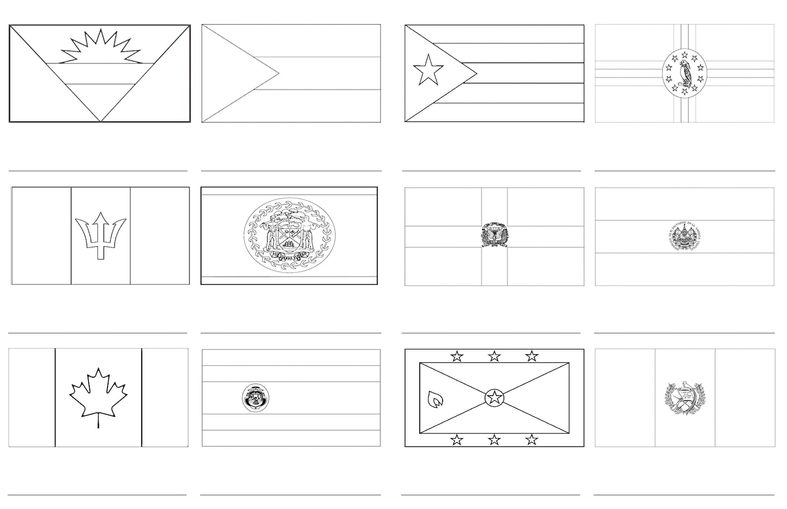 Flags of North America 3-part Cards Montessori Nomenclature | Etsy