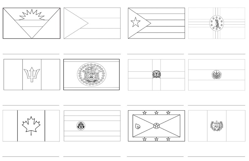 Flags of North America 3-part Cards Montessori Nomenclature PDF ...