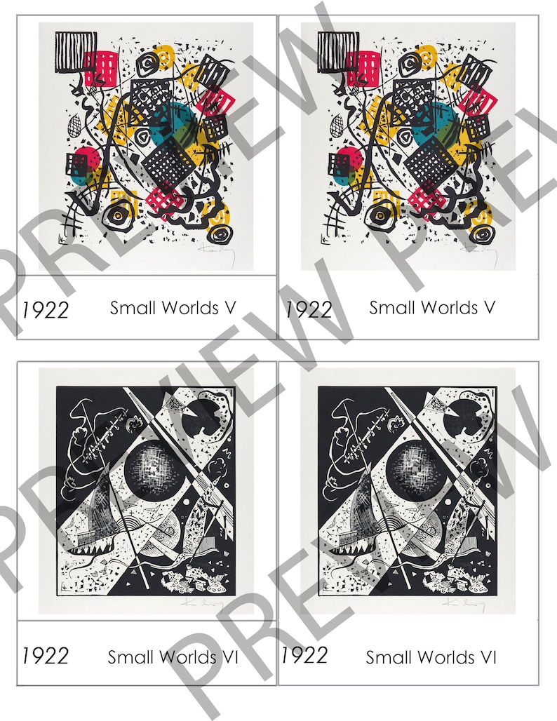 Wassily Kandinsky Art Montessori 3 Part Cards Language Art Lesson Plan ...