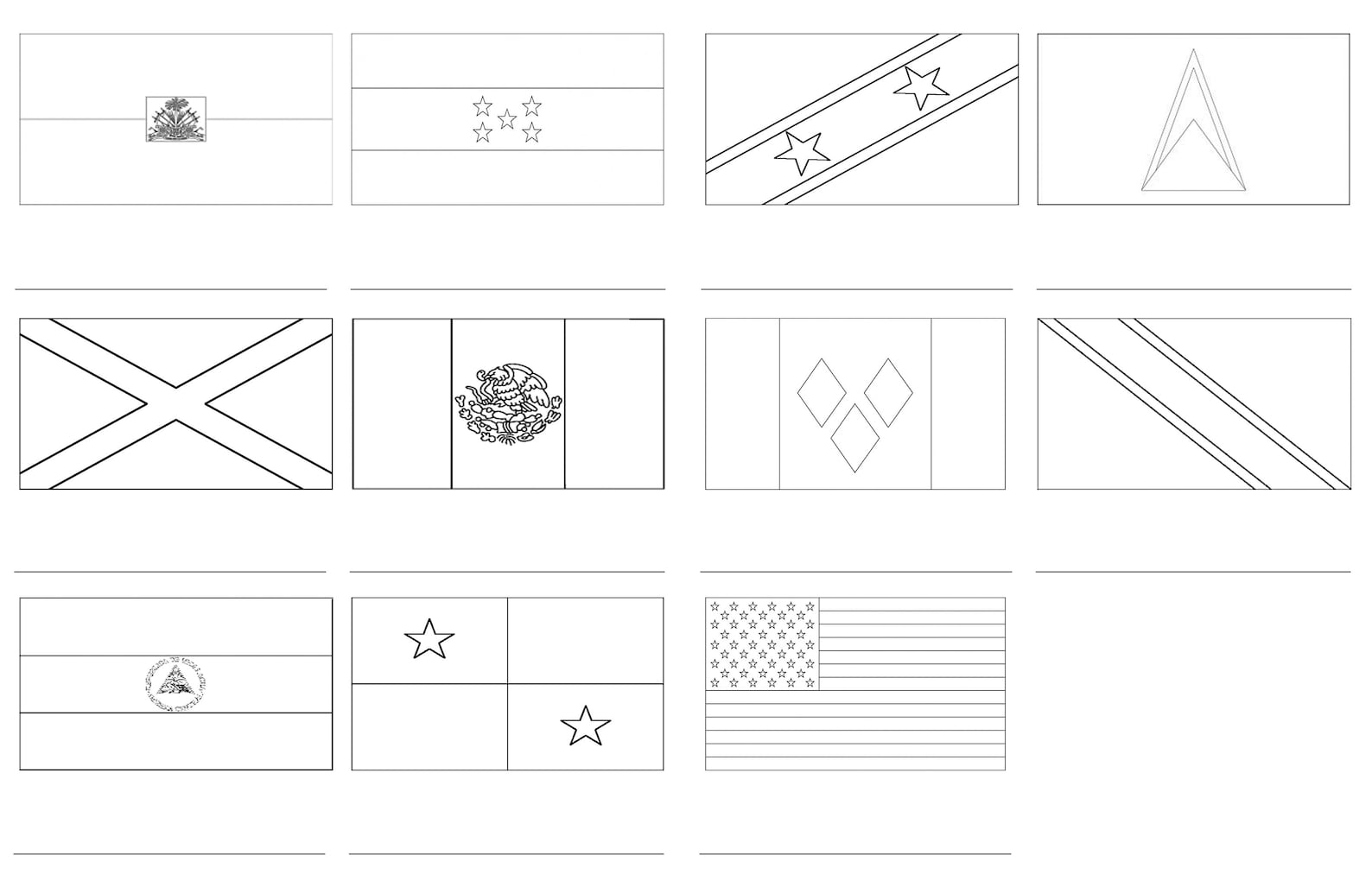 Flags of North America 3-part Cards Montessori Nomenclature | Etsy