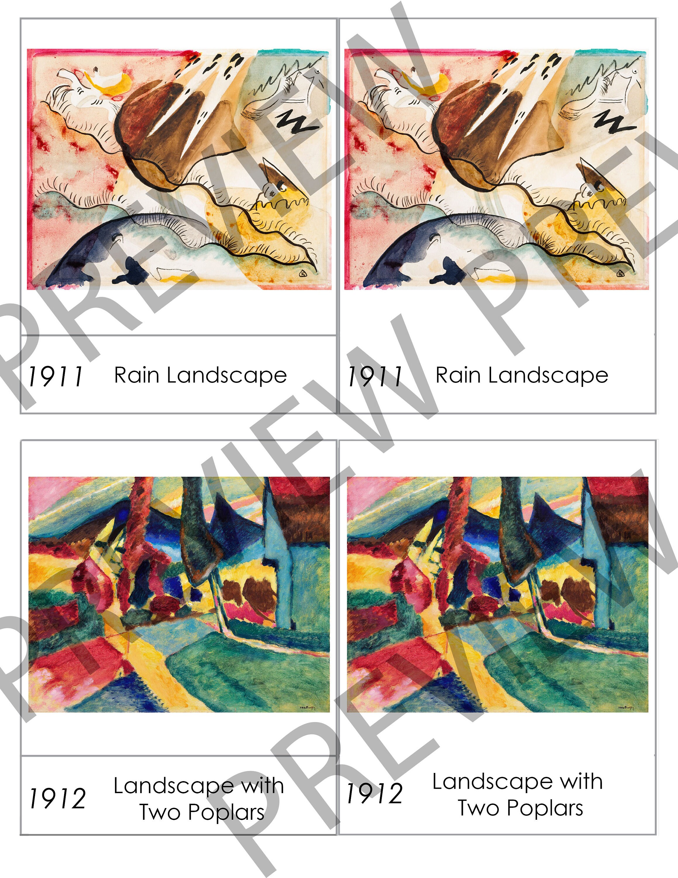 Wassily Kandinsky Art Montessori 3 Part Cards - Language - Art Lesson ...