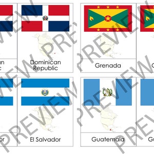 Banderas y Países de América del Norte Tarjetas de 3 Partes | Etsy