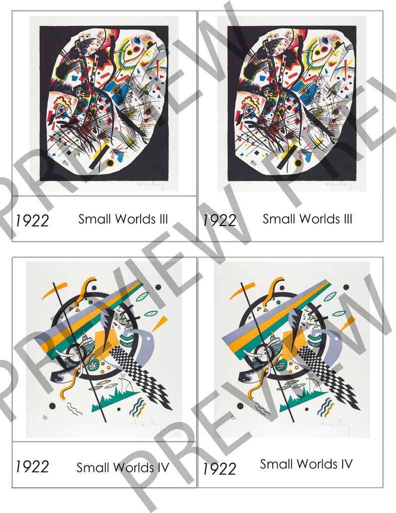 Wassily Kandinsky Art Montessori 3 Part Cards Language Art Lesson Plan ...