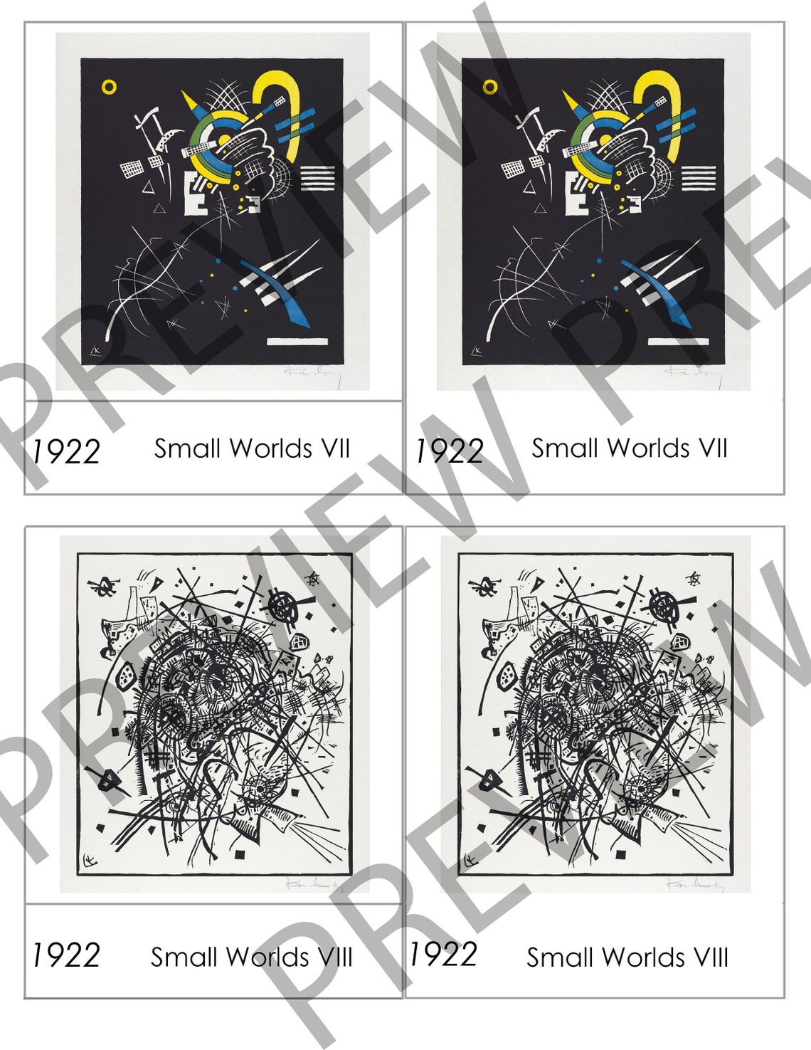 Wassily Kandinsky Art Montessori 3 Part Cards Language Art | Etsy