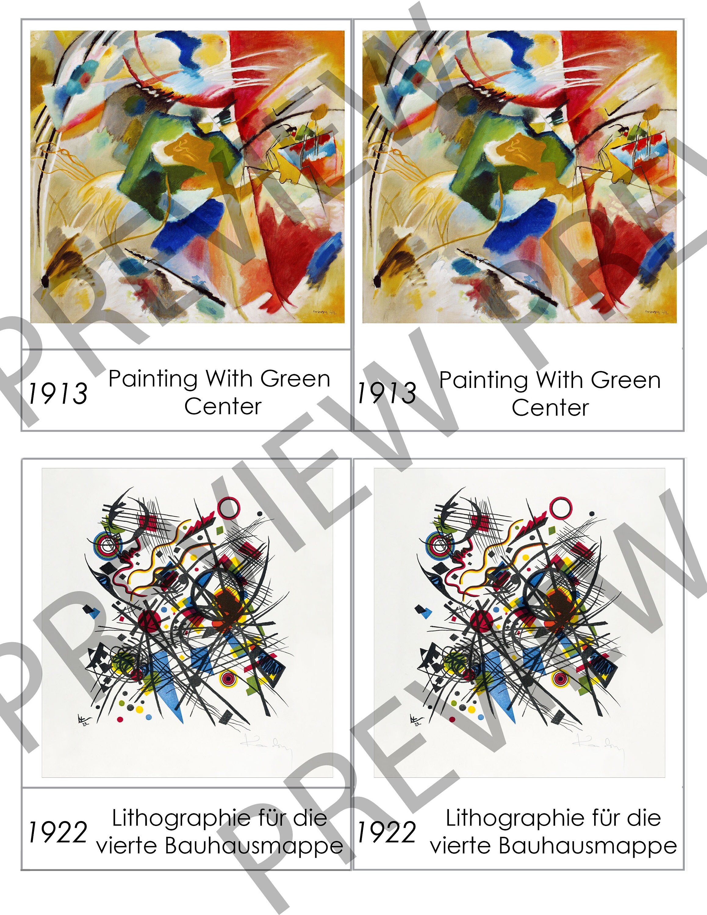 Wassily Kandinsky Art Montessori 3 Part Cards Language Art Lesson Plan ...